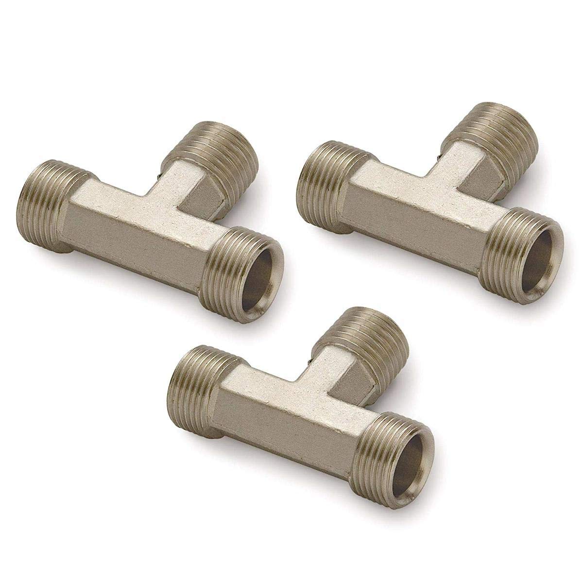 Tee Fitting Set, 2-Compression 3/8" 1"x1/4Mpt 3 Pack - Budget Marine