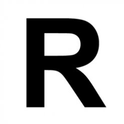 Letter, R Vinyl Adhesive 3" Black - Budget Marine