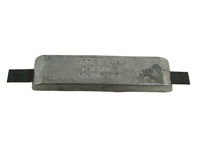 Anode, Rectangle Zinc Length:12 Width 3 Thickness:1.25" Weld-On ...