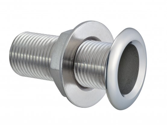 Thru-Hull, Full-Thread:1" Stainless Steel - Budget Marine
