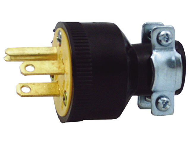 Plug, Male 110V 15A AC 3Pin Rubber Covered - Budget Marine
