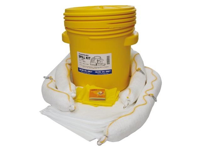 Sorbent Kit, Spill Oil-Only White Capacity:20Gal with Pail - Budget Marine