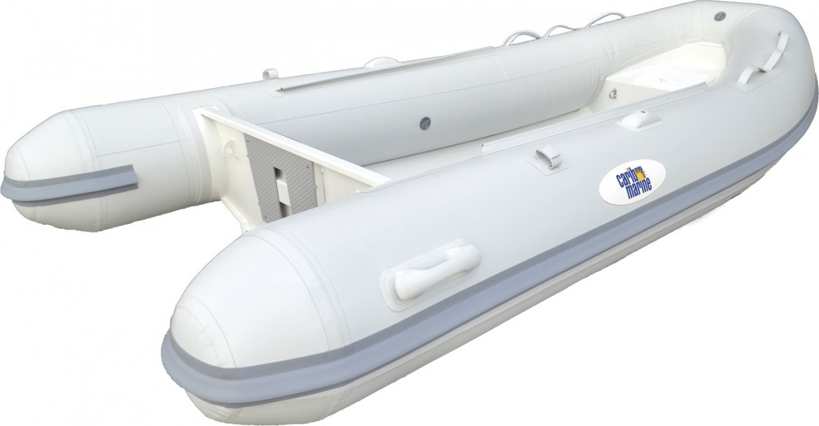 Dinghy, 3.6m 11.8' Fiberglass Hull Hypalon Light Grey Double Floor with ...